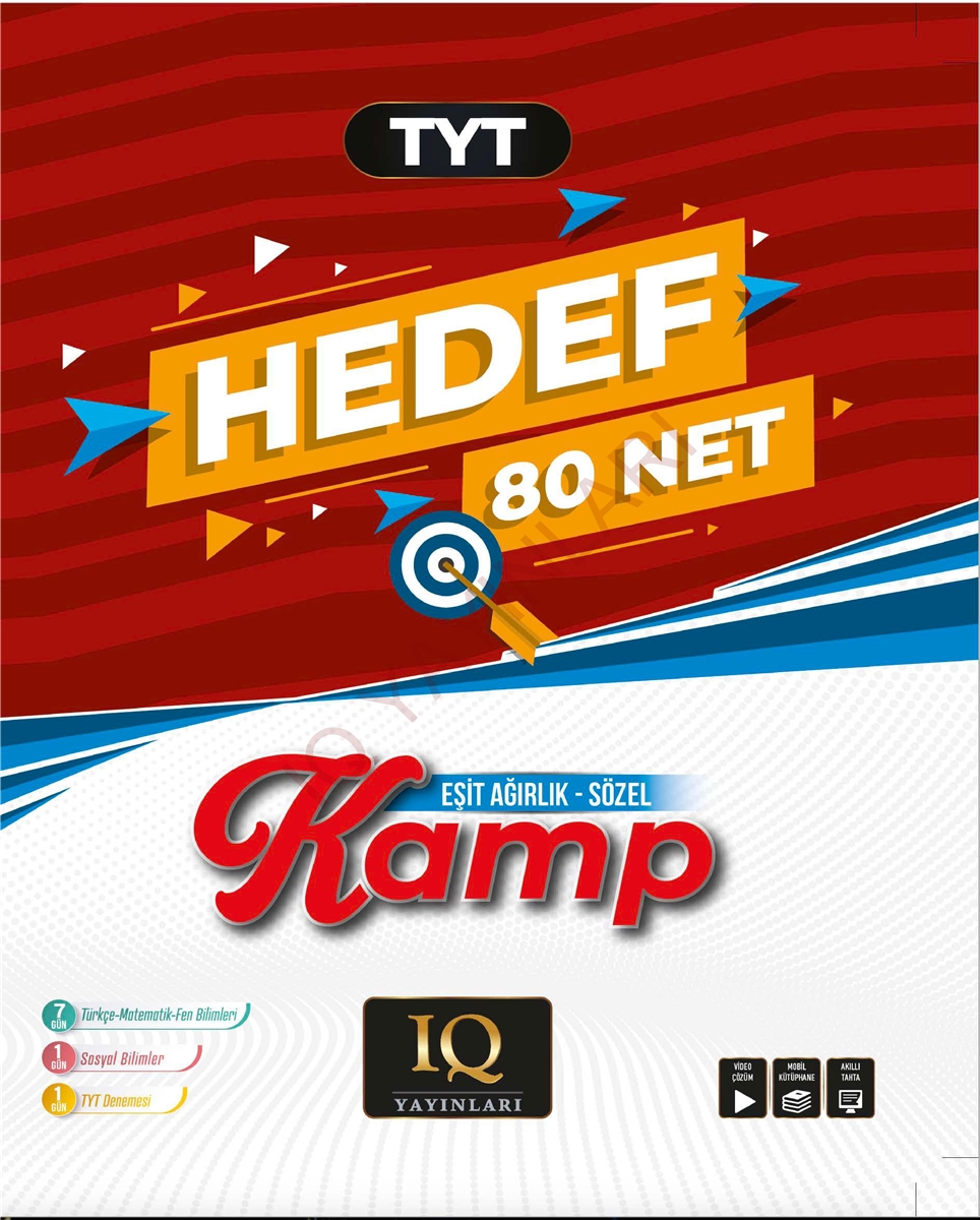 IQ YAYINLARI - TYT - TYT Hedef 80 Eşit Ağırlık Sözel Kamp